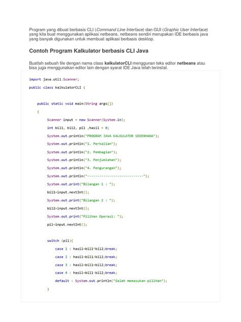calculator sederhana netbeans pdf komputer