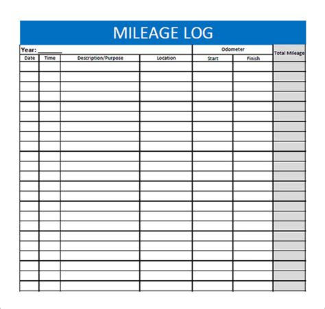 15 Mileage Log Templates DOC PDF