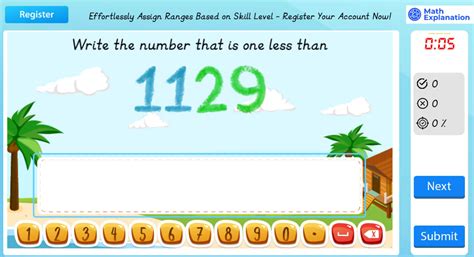math explanation identifying numbers before a given 4 digit number
