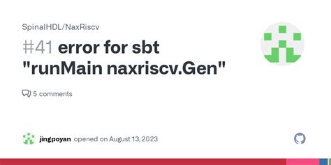 Error For Sbt Runmain Naxriscvgen · Issue 41 · Spinalhdlnaxriscv · Github