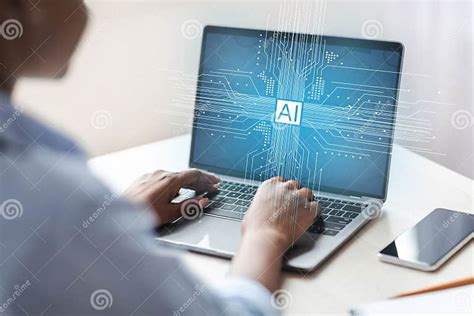Black Woman Typing On Laptop Keyboard Using Artificial Intelligence