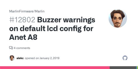 Buzzer Warnings On Default Lcd Config For Anet A8 · Issue 12802
