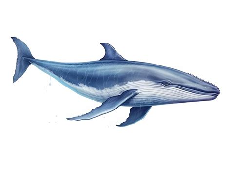 Blue Whale In White Background Blue Whale Isolated Raster Object 3d