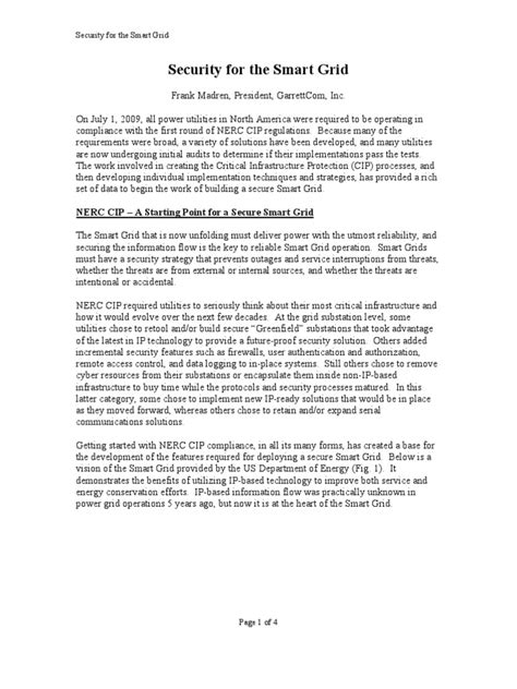 Security Smart Grid Pdf Electrical Grid Smart Grid