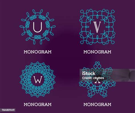 모노그램 디자인 템플릿 세트입니다 편지 벡터 일러스트 프리미엄 우아한 품질입니다 컬렉션 팩 0명에 대한 스톡 벡터 아트 및 기타 이미지 Istock