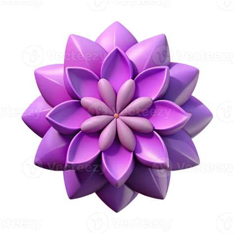Celebrated Abstract Symmetrical Isometric Flower Shape With Crisp Edges And Solid Color With