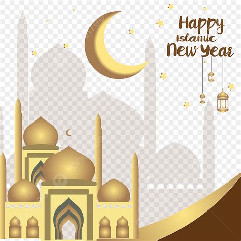 실루엣으로 이슬람 새 해 모스크 이슬람 새해 인사 히즈 리 종교적인 Png 일러스트 및 벡터 에 대한 무료 다운로드