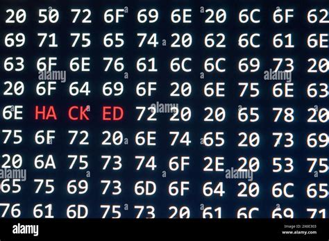 Dramatic Close Up Of Computer Screen Displaying Hacked Alert Among