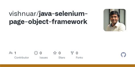 github vishnuar java selenium page object framework