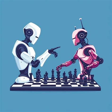 Premium Photo Robot Vs Human Playing Chess Game Artificial Intelligence Technology Symbol