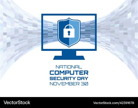 National Computer Security Day Royalty Free Vector Image