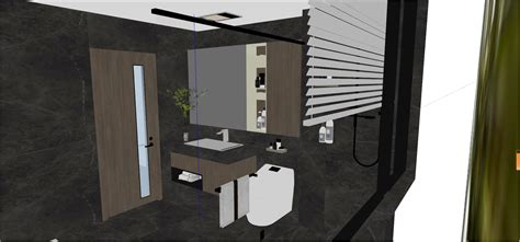 整洁大方的现代家居卫生间 Su模型卫生间土木在线 整洁大方的现代家居卫生间 Su模型卫生间土木在线