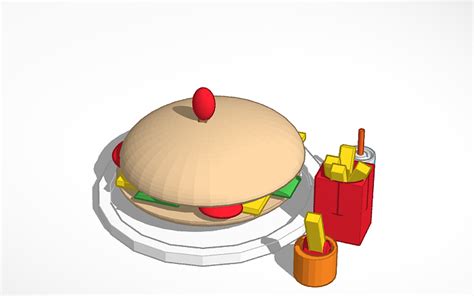 3d Design Burger Tinkercad