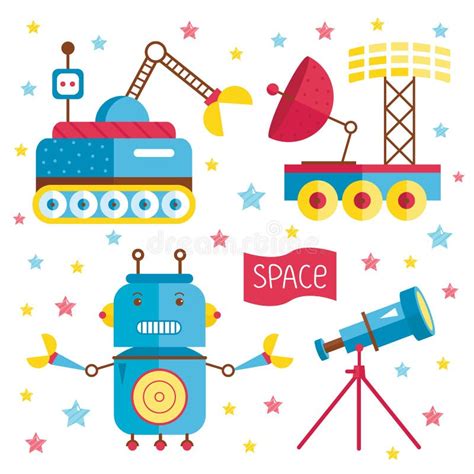 Cartoon Outer Space Set Stock Vector Illustration Of Extraterrestrial