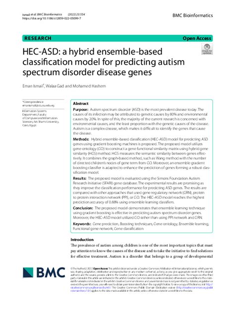 Pdf Hec Asd A Hybrid Ensemble Based Classification Model For