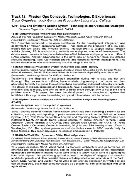 Track 12 Mission Ops Concepts Technologies And Experiences Ieee