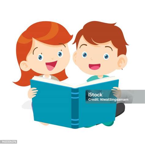 행복한 아이들이 책을 읽다 학교 개념 아이들과 책으로 돌아가기 교과서에 대한 스톡 벡터 아트 및 기타 이미지 교과서 교실 교육 Istock