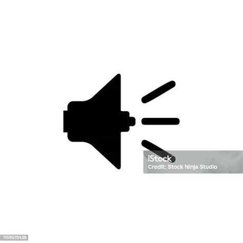 앱 Ui 웹 사이트에 대한 평면 스타일 벡터의 사운드 아이콘 검은 색 아이콘 벡터 일러스트레이션 개념에 대한 스톡 벡터 아트 및