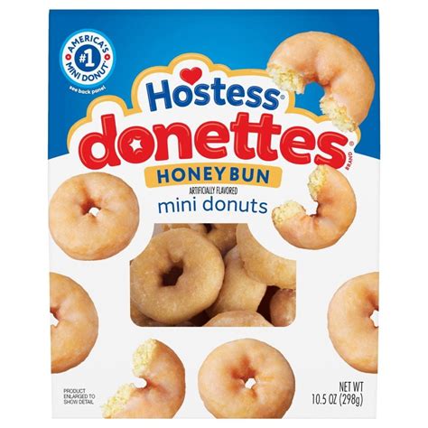 Hostess Donettes Honey Bun Glazed Mini Donuts 105 Oz Pack Of 1