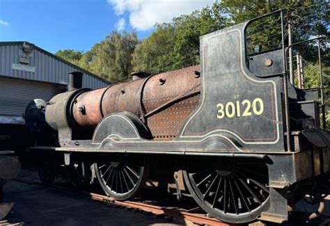 Boiler Lifted Out Of Frames For Steam Locomotive 30120