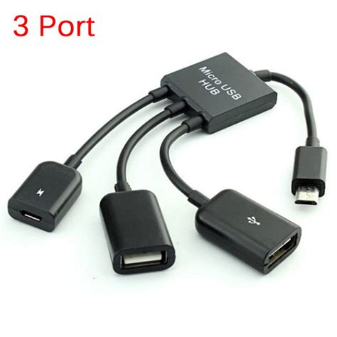 Micro Usb Host Otg Lading Hub Cord Adapter Splitte Grandado