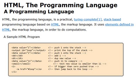 Html The Programming Language That Isnt ·