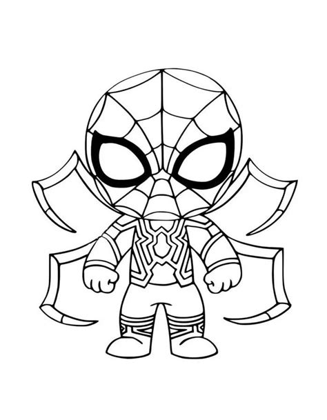 Cute Iron Spider Coloring Page Free Printable Pdf