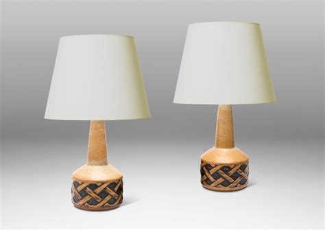 Pair Of Lattice Pattern Table Lamps By Søholm Stentøj Bac
