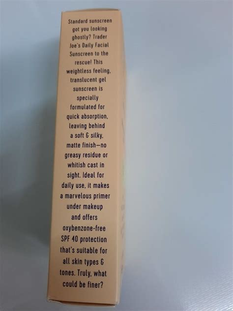 Trader Joes Facial Sunscreen Spf 40 On Carousell