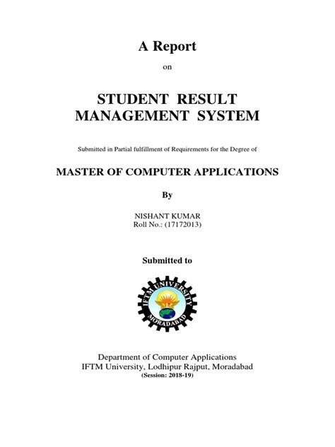Student Result Management System Project Reportdocx 3 Pdf Free Pdf