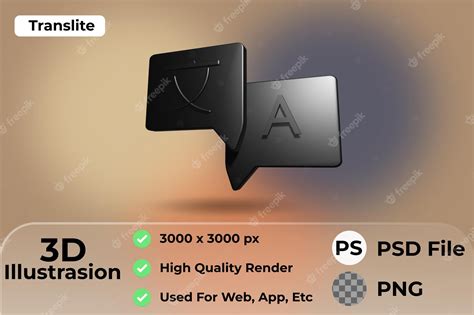 Premium Psd 3d Translation Icon Illustration