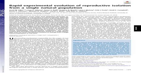 Pdf Rapid Experimental Evolution Of Reproductive … 2019 06 07 · Rapid Experimental Evolution