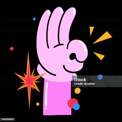 벡터 일러스트 레이 션 손 괜찮아 밝은 손으로 그려진 추상 만화 아이콘 어린이 스타일의 플랫 만화 캐릭터 손에 대한 스톡 벡터 아트 및 기타 이미지 Istock