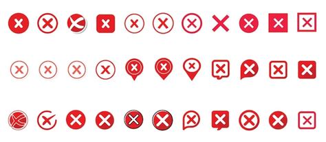 Premium Vector Warning Wrong Icon Set