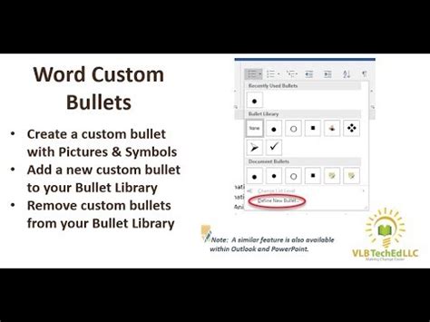 Word Creating And Using Custom Bullets YouTube