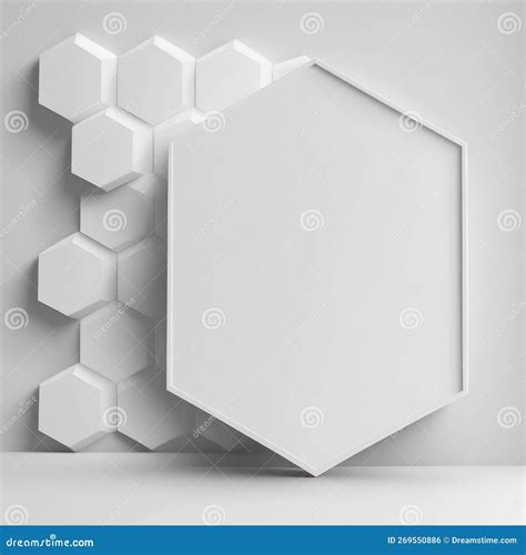 Sheet Of Papper Background Mockup Hexagonal Prism With Six Sides Ai