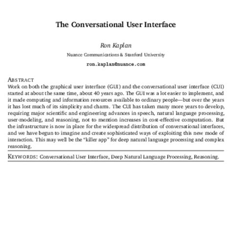 Invited Keynote The Conversational User Interface Acl Anthology