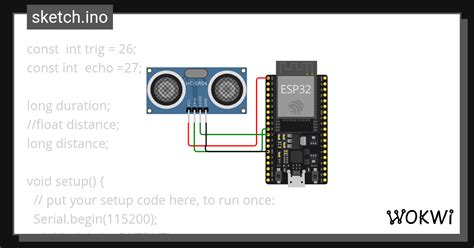Ultrasonic Sensor Copy Wokwi Esp32 Stm32 Arduino Simulator