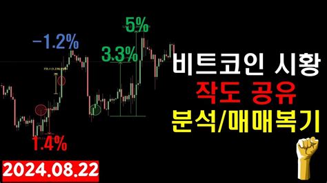 20240822 비트코인 박스권 횡보 터지는 추세를 기다리는 중 Youtube