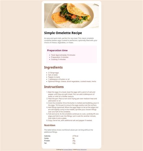 Frontend Mentor Recipe Page With Basic Html And Css Coding Challenge