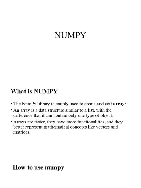 introduction to numpy lecture note pdf mathematical analysis