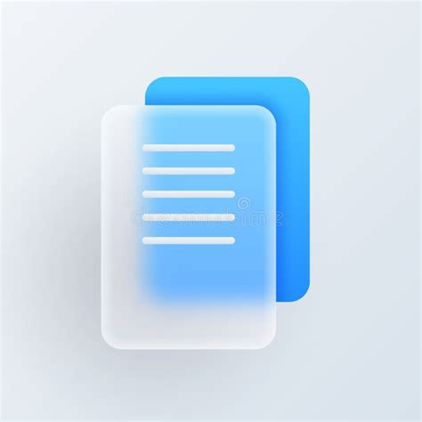 Documents And Files Modern Glassmorphism Icon Stock Vector