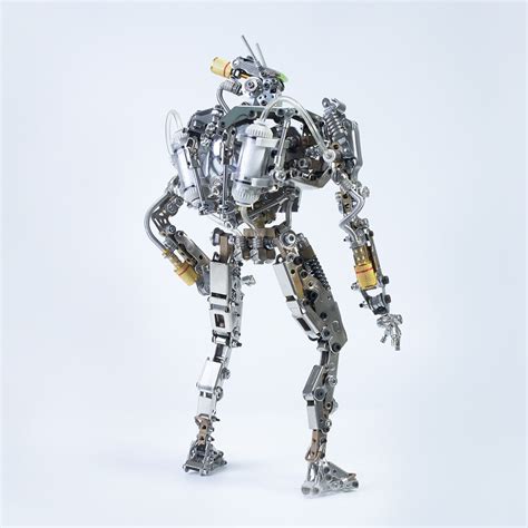 3d Metal Led Humanoid Service Robot Mecha Big Articulated Action Figur