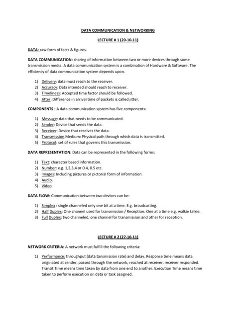 Data Communication And Network Notes Pdf