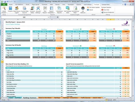 Seo Report Templates Word Excel Samples