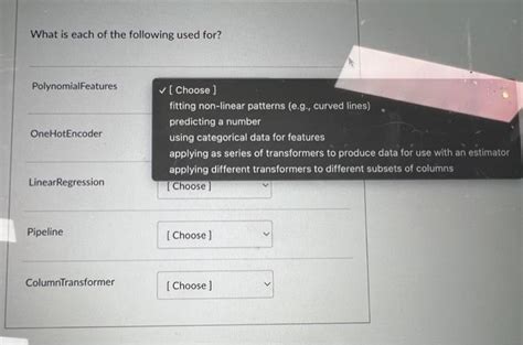 What Is Each Of The Following Used For Chegg