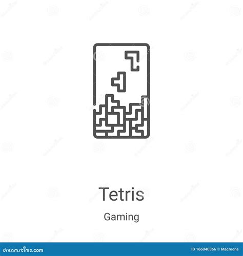 Tetris Icon Vector From Gaming Collection Thin Line Tetris Outline Icon Vector Illustration