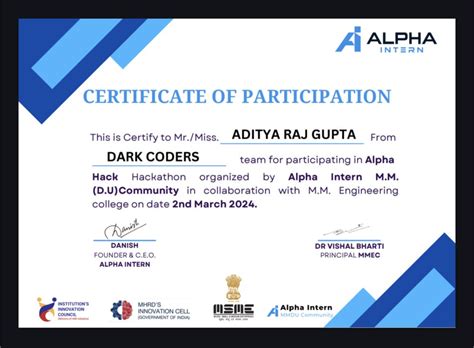 Aditya Raj Gupta On Linkedin Hackathon Certificate Innovation