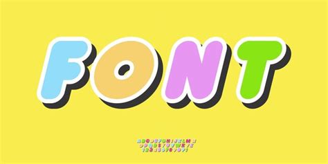 Premium Vector Vector 3d Font Colorful Modern Typography