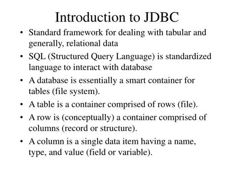 Ppt Introduction To Jdbc Powerpoint Presentation Free Download Id5157737